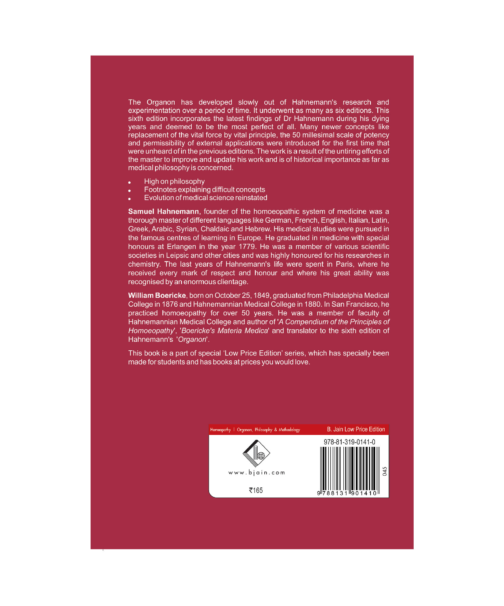 Organon of Medicine Book by Samuel Hahnemann