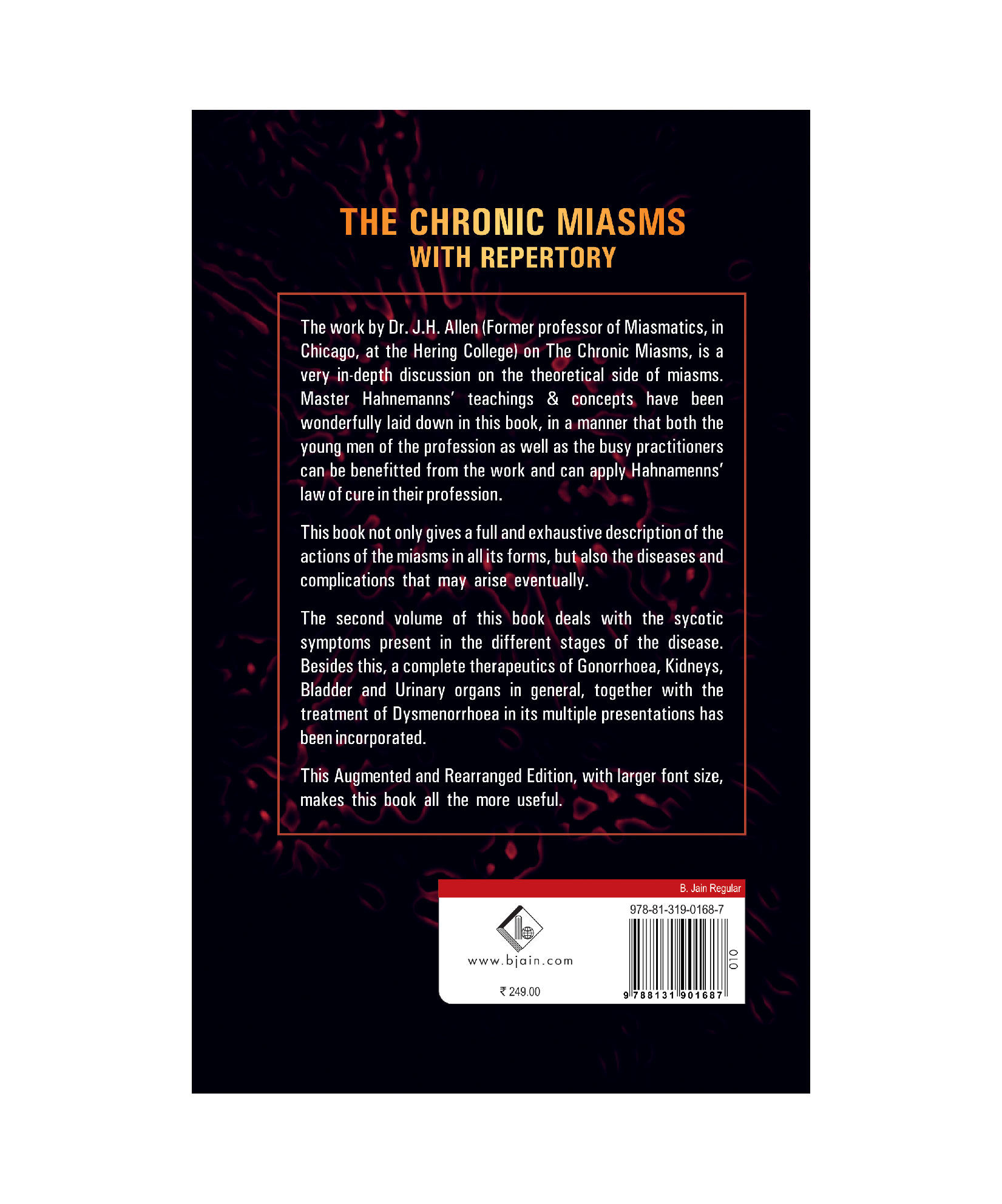 The Chronic Miasm With Repertory - chronic miasm book by J H Allen